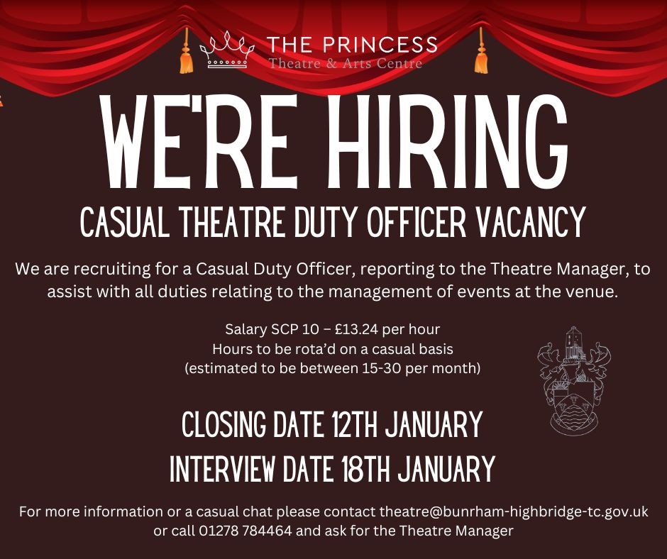 We are hiring! - The Princess Theatre and Arts Centre
